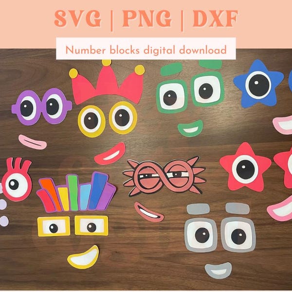 Numberblocks Face Stickers - Etsy
