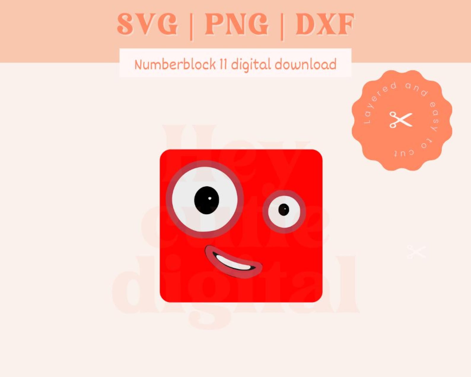 Number Blocks Svg | Numberblock #11 Digital Files | SVG PNG DXF ...