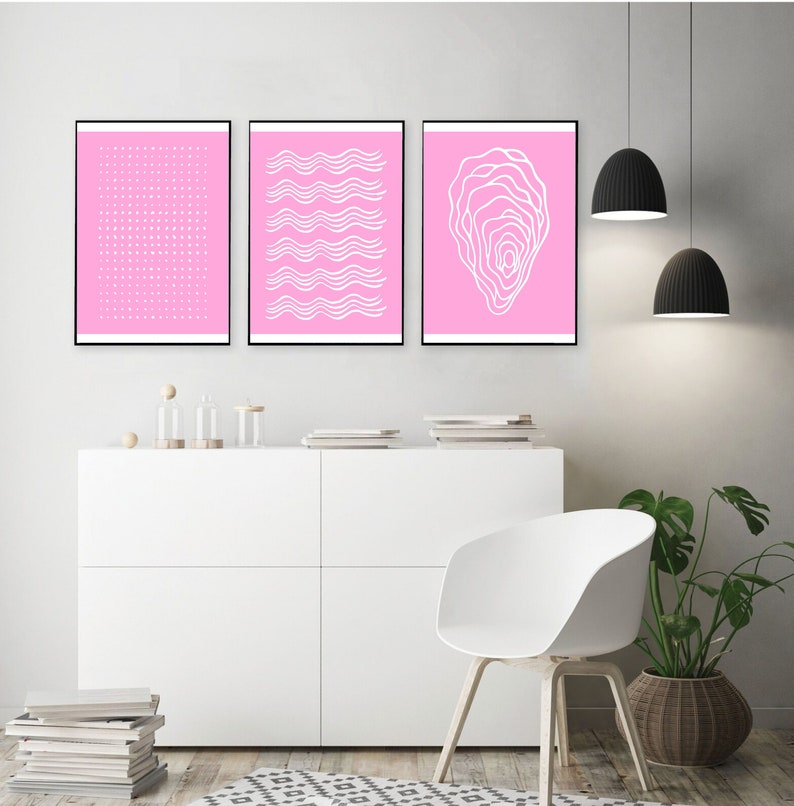 Pink Abstract Wall Art - Etsy