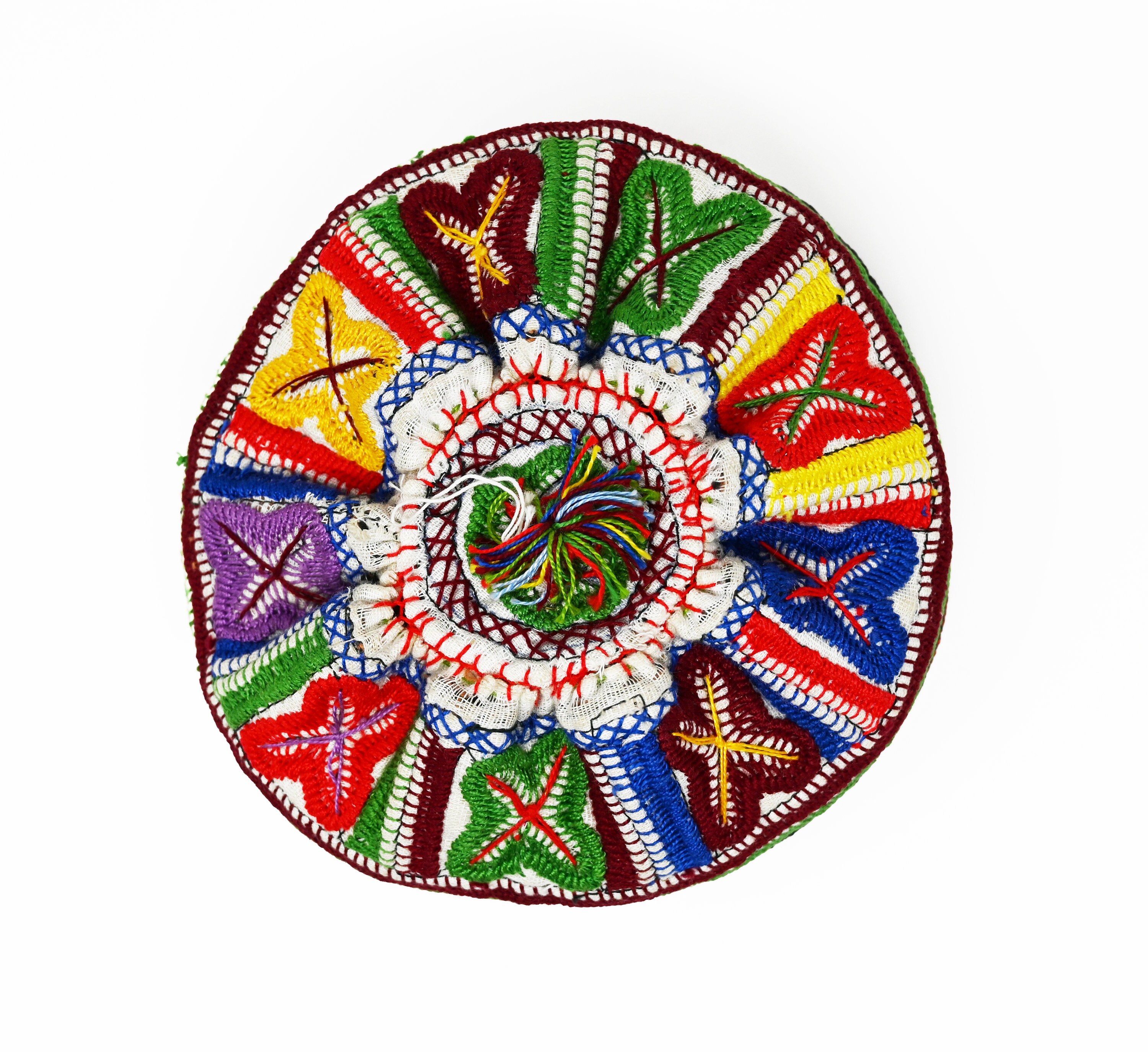 Rare Palestinian Druze Embroidered Hat Worn by Men Under a White Hatta ...