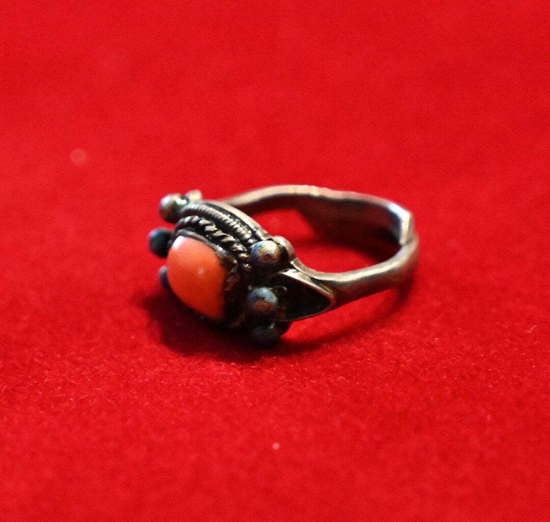 Antique Qing Dynasty East Asian Chinese And/or Mongolian Silver Coral ...