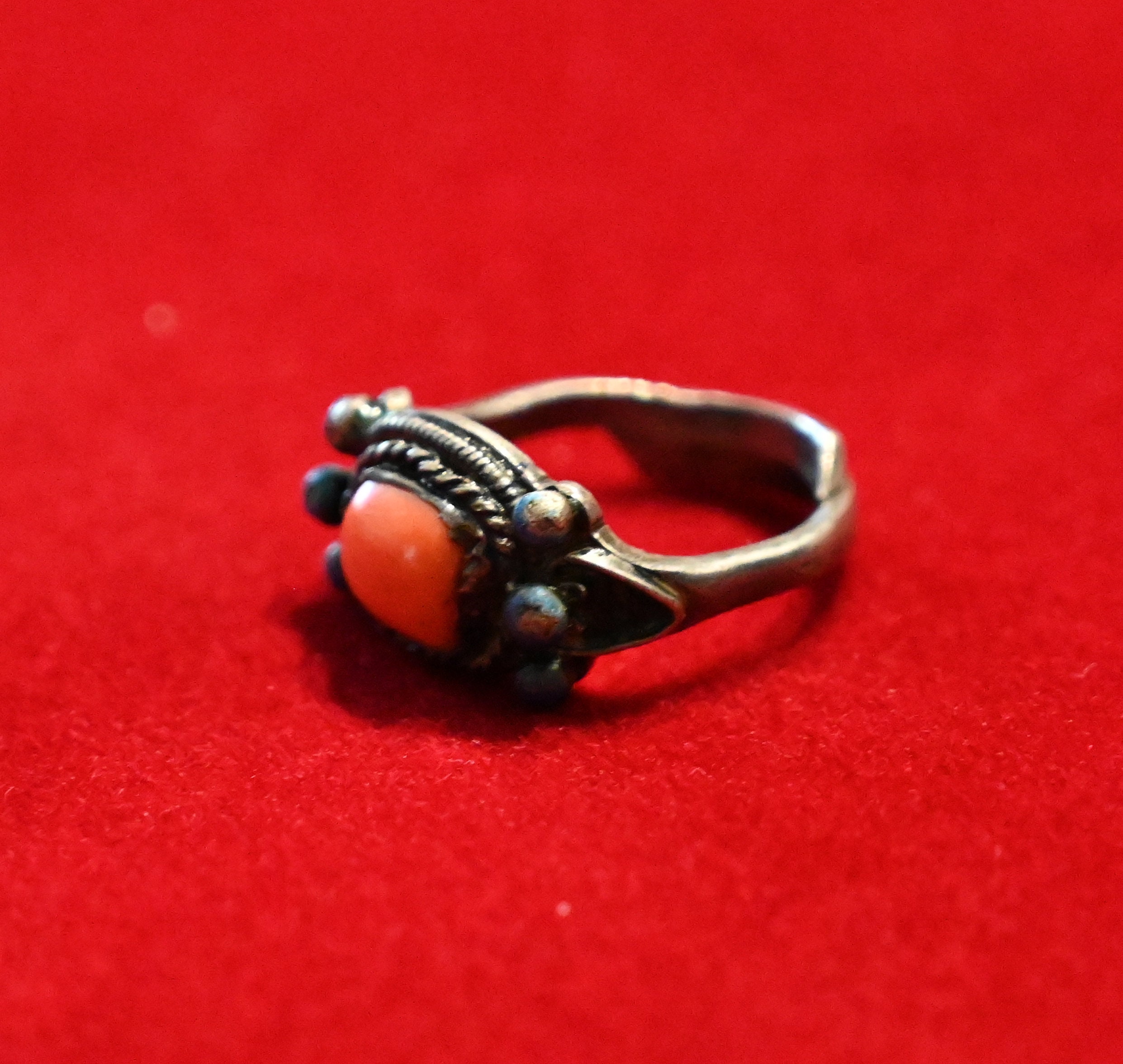 Antique Qing Dynasty East Asian Chinese And/or Mongolian Silver Coral ...