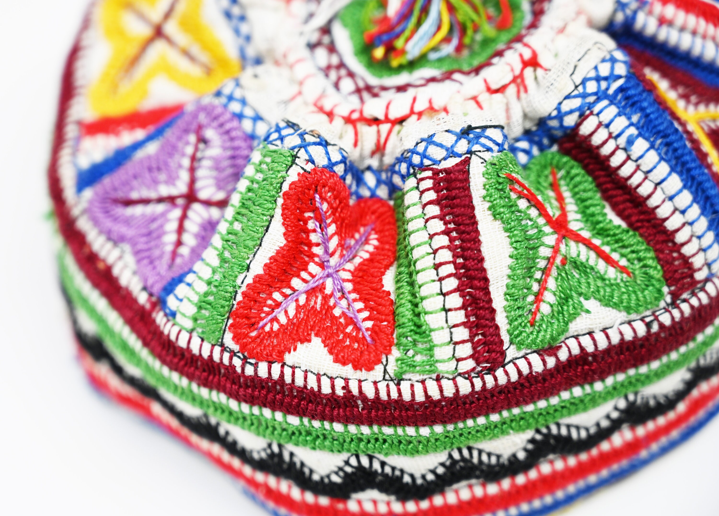 Rare Palestinian Druze Embroidered Hat Worn by Men Under a White Hatta ...