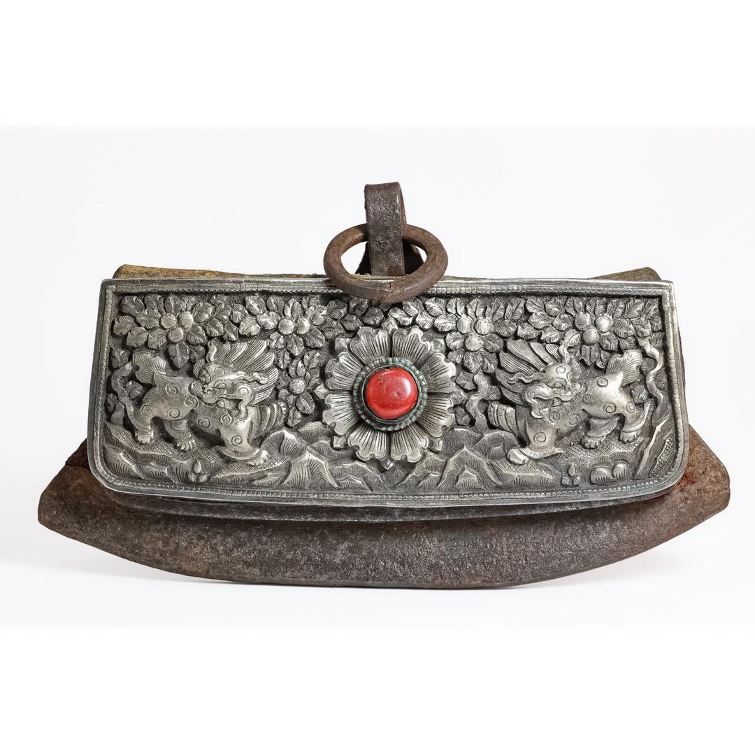 Antique East Asian Tibetan Mongolian Silver Tinder Pouch Purse With ...