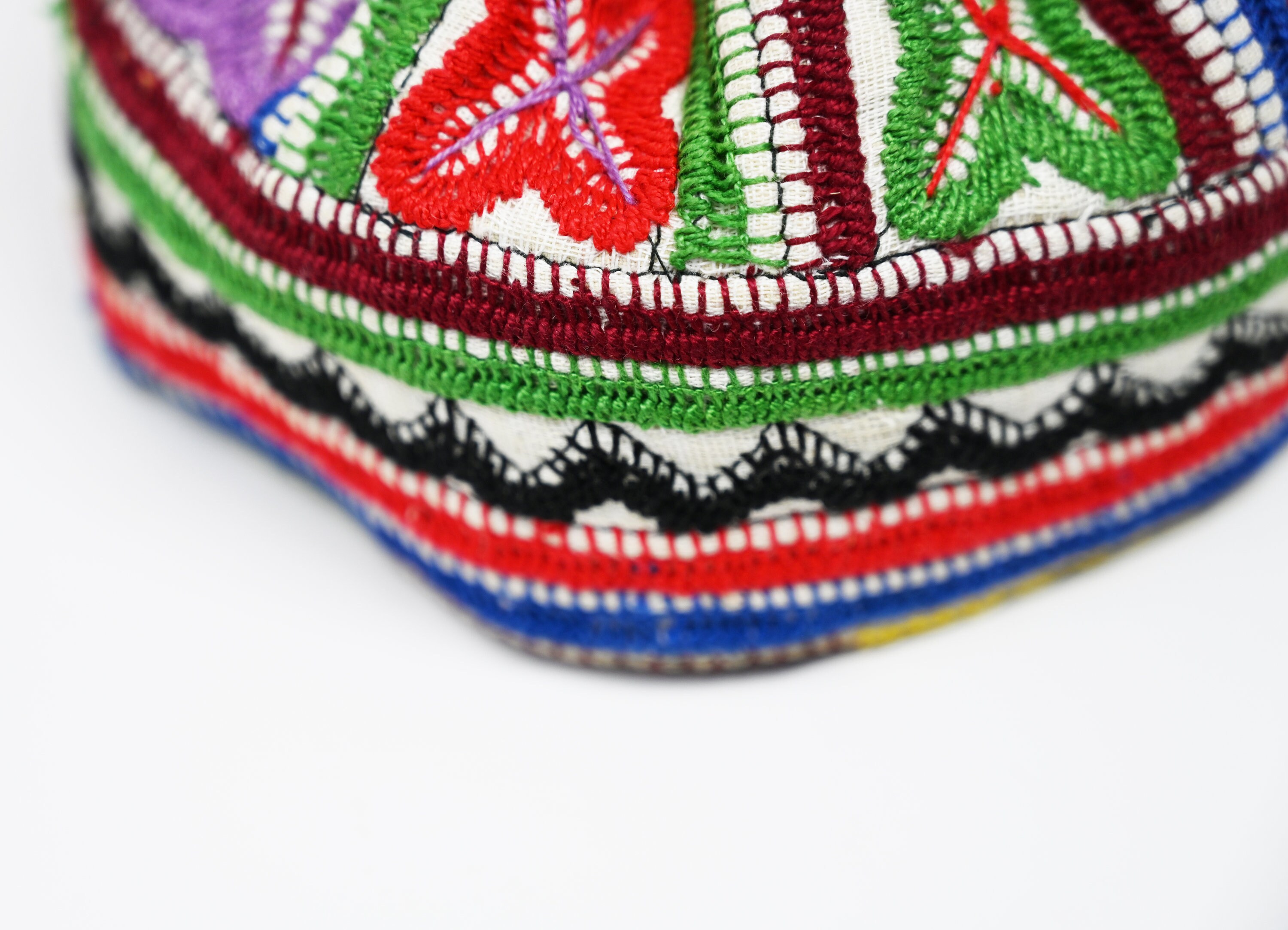 Rare Palestinian Druze Embroidered Hat Worn by Men Under a White Hatta ...