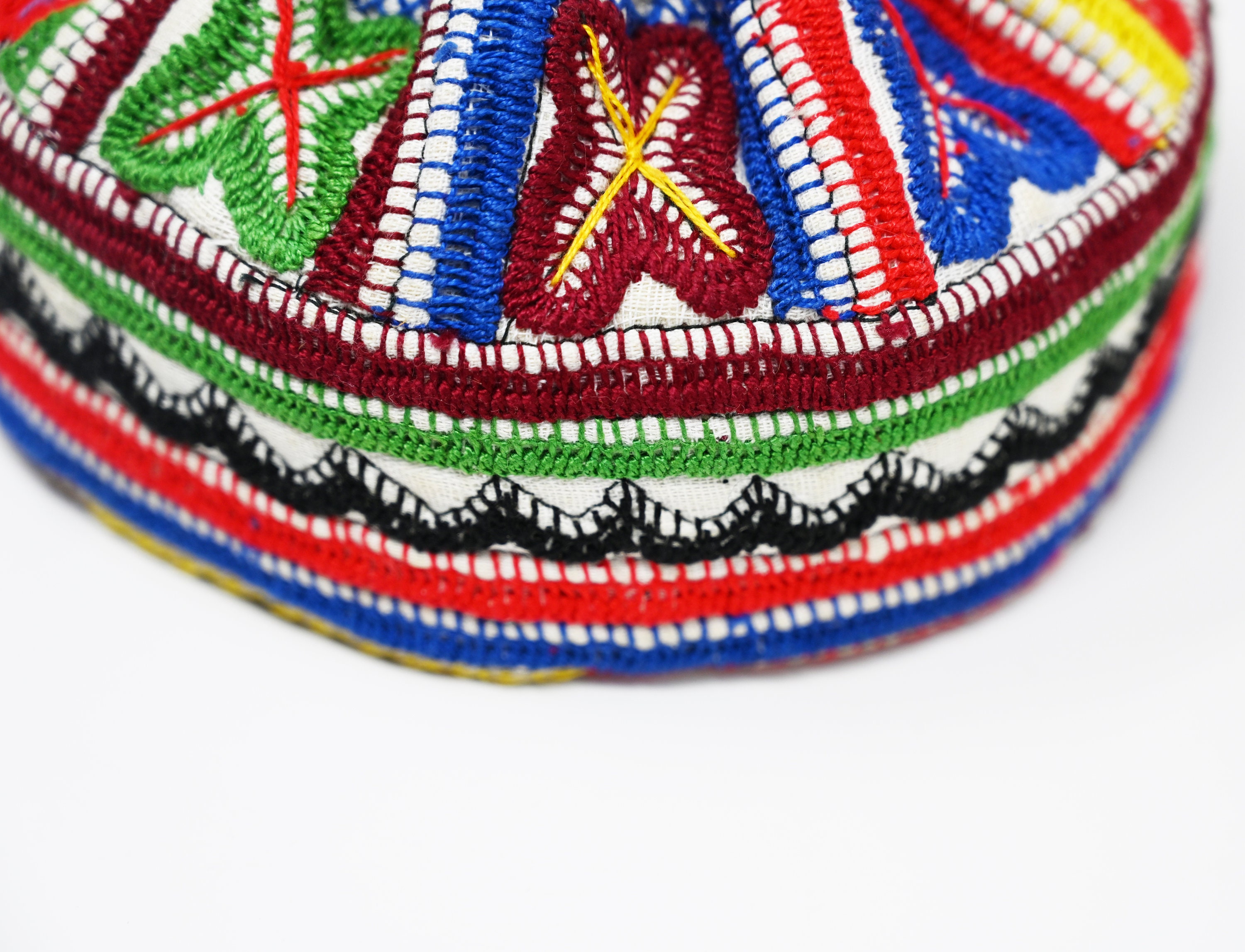 Rare Palestinian Druze Embroidered Hat Worn by Men Under a White Hatta ...
