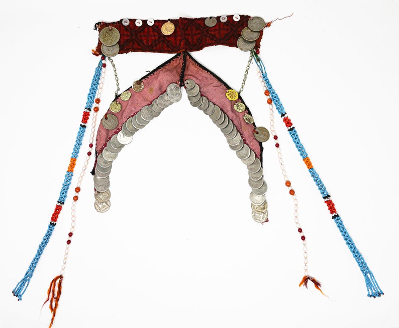 Palestinian Bedouin Battoulah Face Mask With Metal Coins and Beads - Etsy