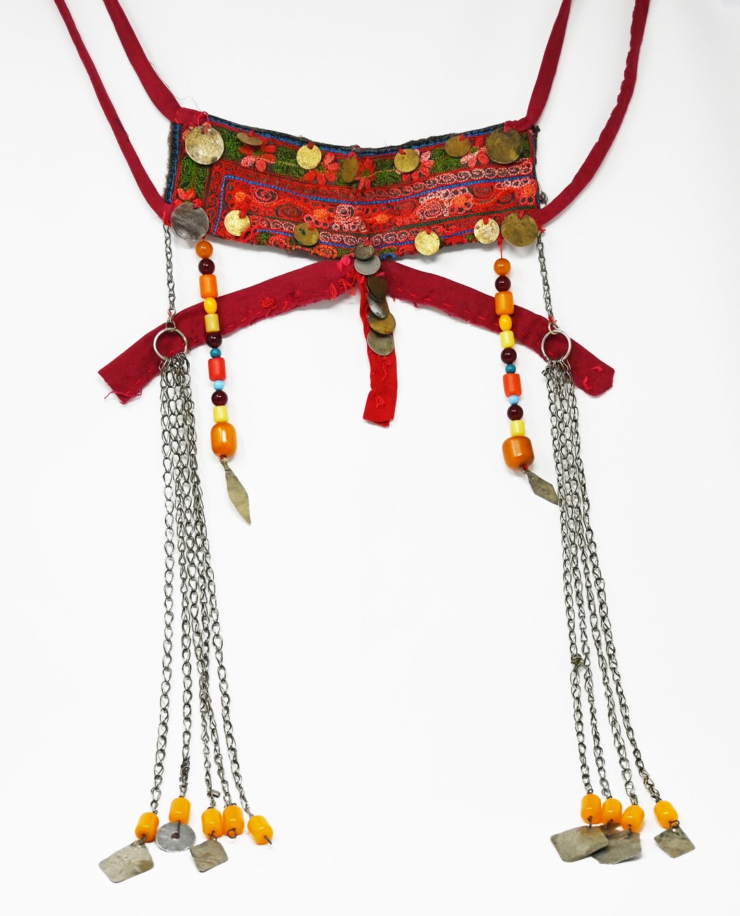 Middle Eastern Palestinian Bedouin Battoulah Face Mask With Metal Coins ...