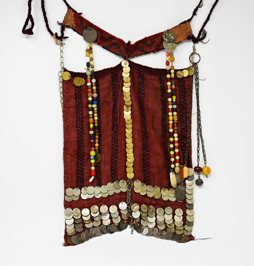 Middle Eastern Palestinian Bedouin Battoulah Face Mask With Silver ...