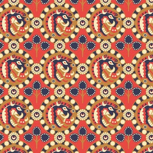Late Antique Sogdian Turkic Hunnic Era Style Boar Roundel Silk Twill 1m ...