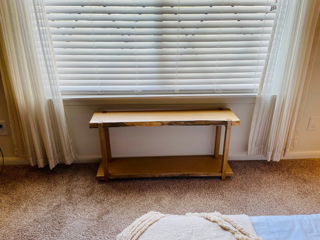 Live Edge Low Shelving Unit / Wooden Shelving Unit / Low Bookcase / Low ...