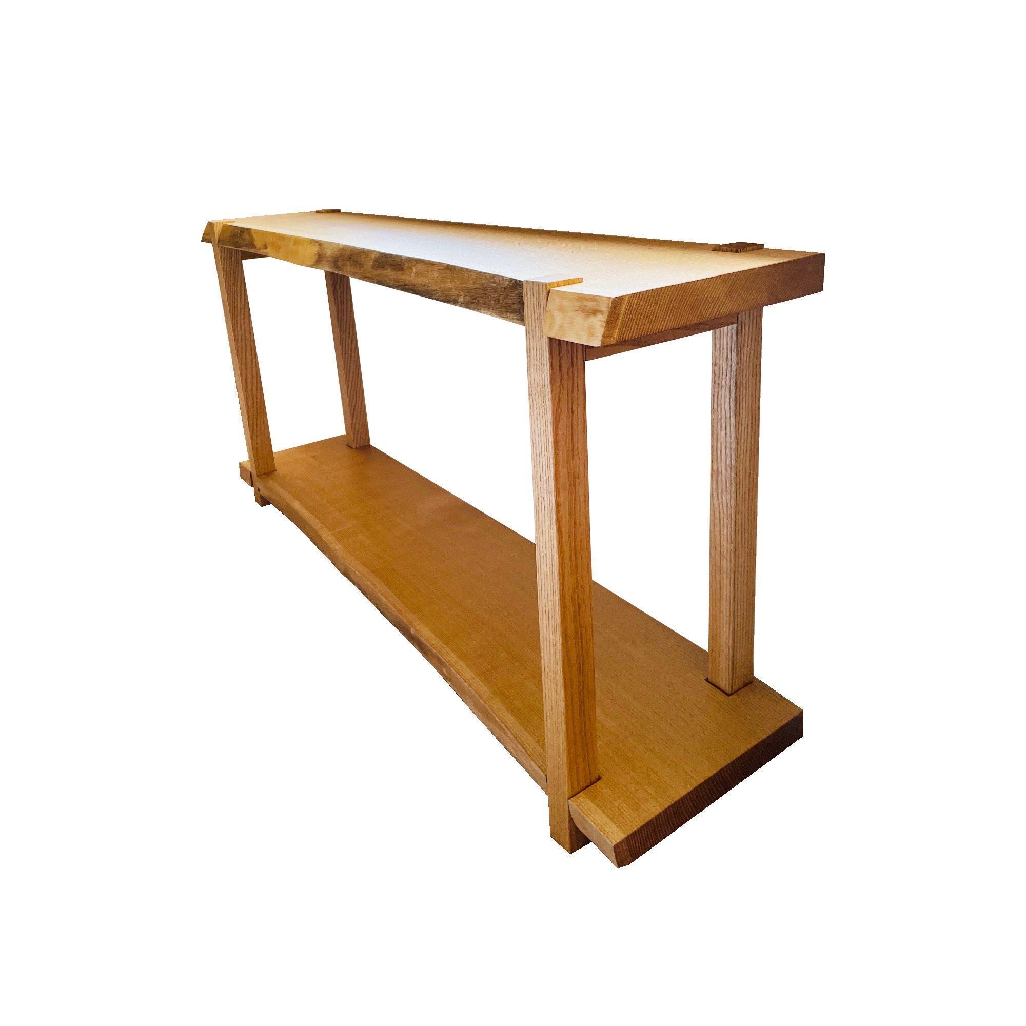 Live Edge Low Shelving Unit / Wooden Shelving Unit / Low Bookcase / Low ...