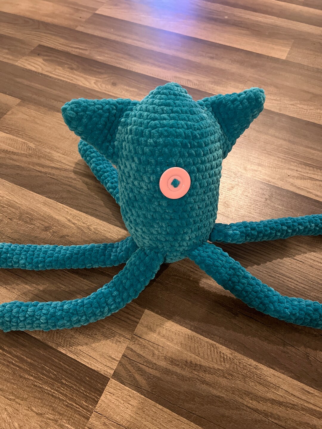 Jumbo Soft Coraline Inspired Cat Squid, Blue With Pink Button Eye - Etsy UK