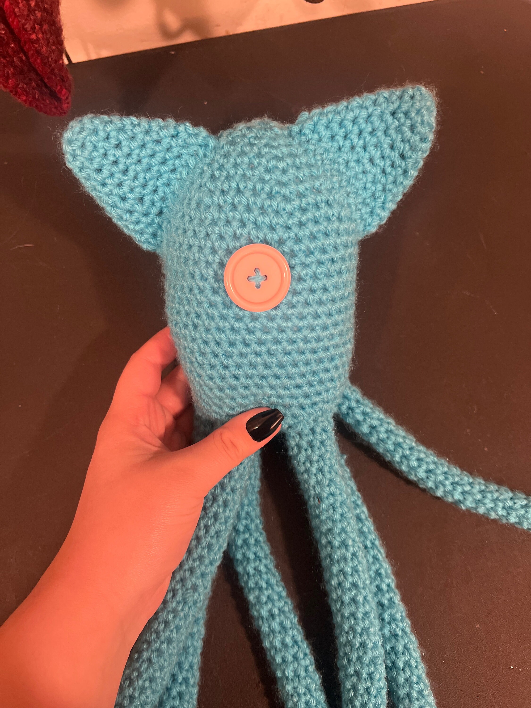 Crocheted Coraline Inspired Squid multi Colored and Turquoise With ...