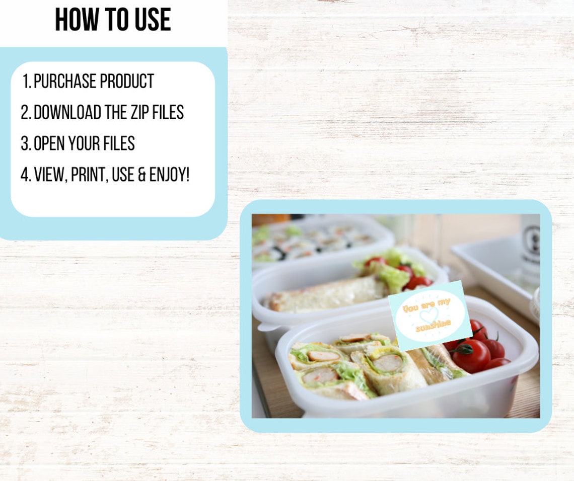 Printable Lunchbox Notes for Kids Instant Download Lunchbox Notes Sweet ...