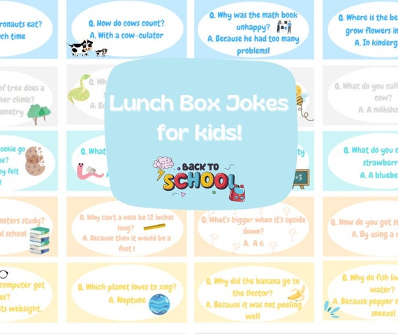 Lunch Box Jokes for Kids Joke of the Day Daily Notes for - Etsy