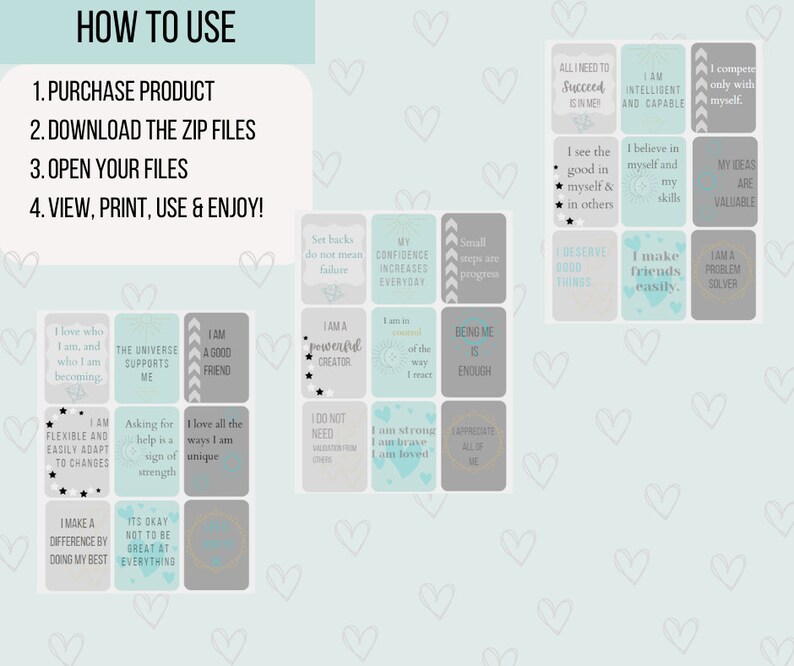 Printable Affirmation Cards for Kids, Daily Affirmation, Mindset ...