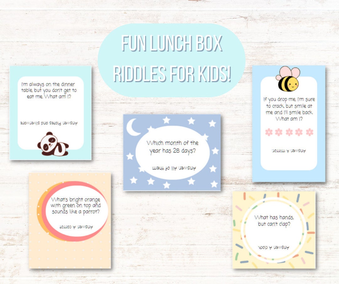 Printable Lunchbox Notes for Kids Riddles for Kids Instant Download ...
