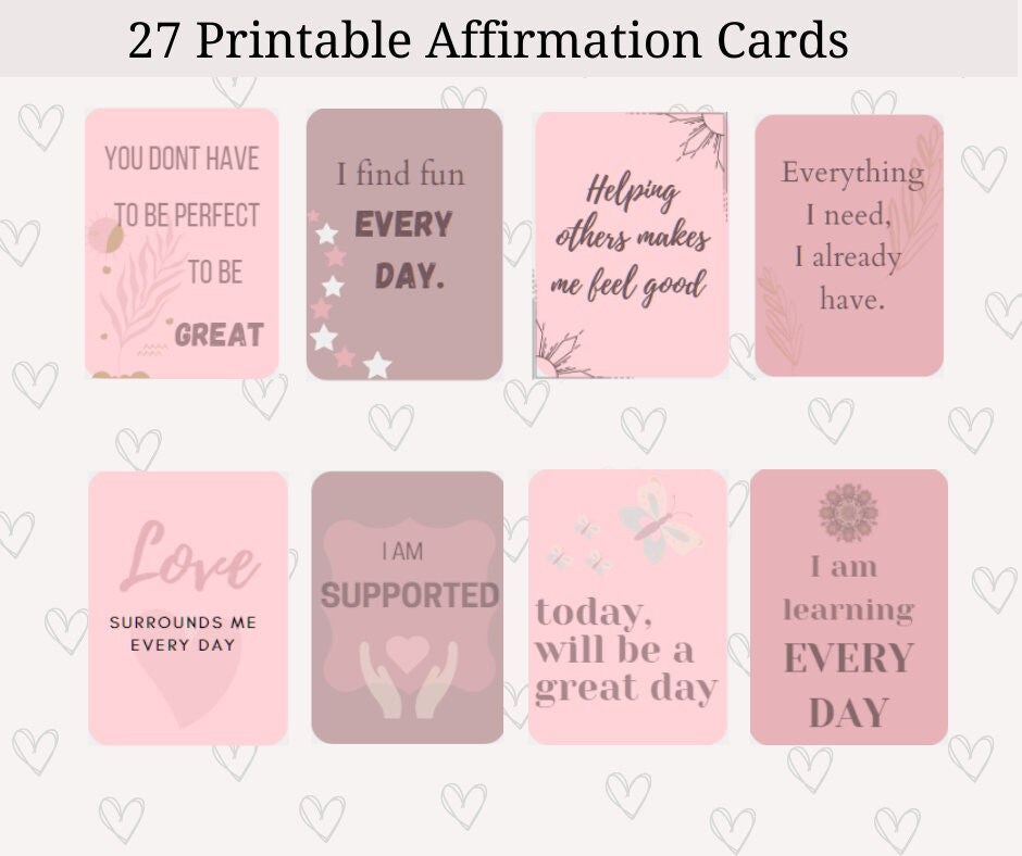 Printable Affirmation Cards , Positivity Cards, Daily Affirmation, Kids ...