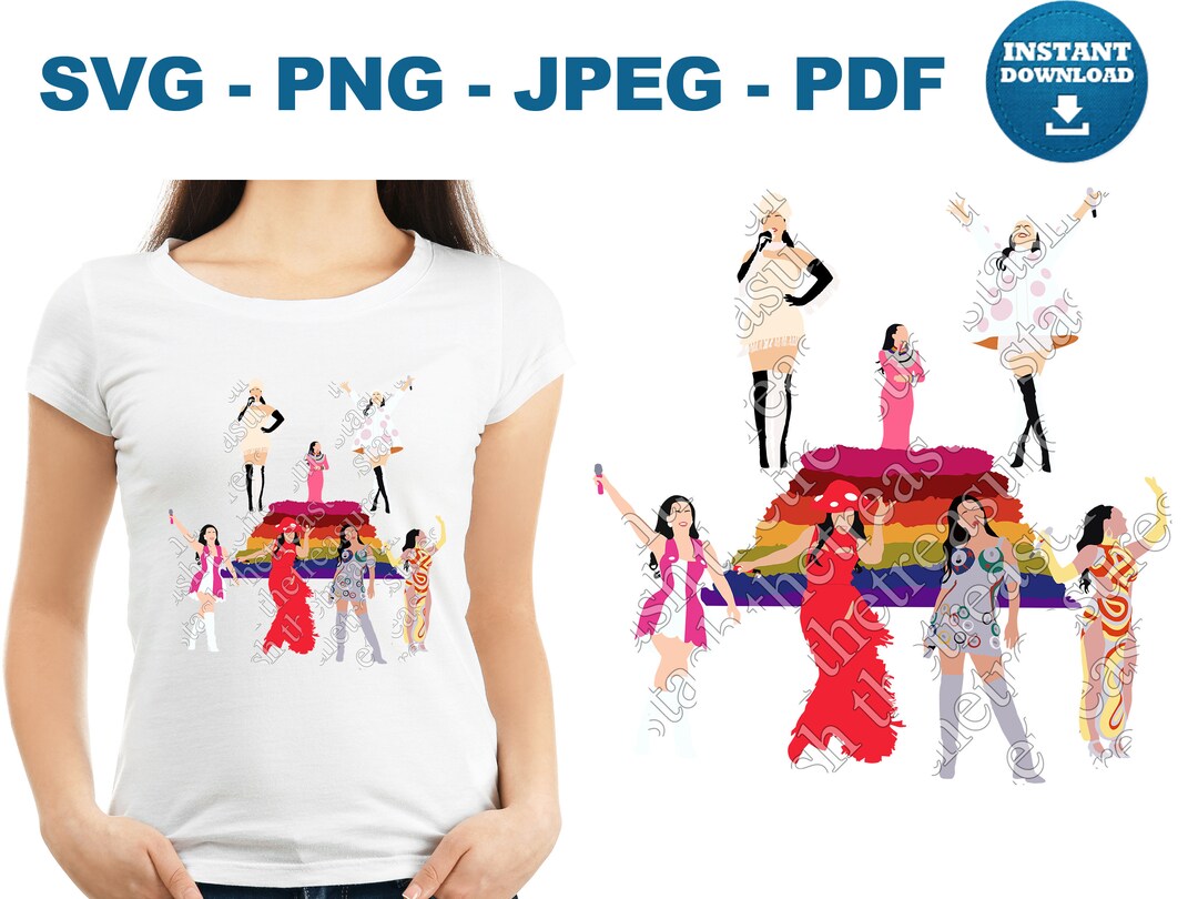 Illustrated Katy Perry Play SVG Katy Perry PNG Katy Perry JPEG Katy ...