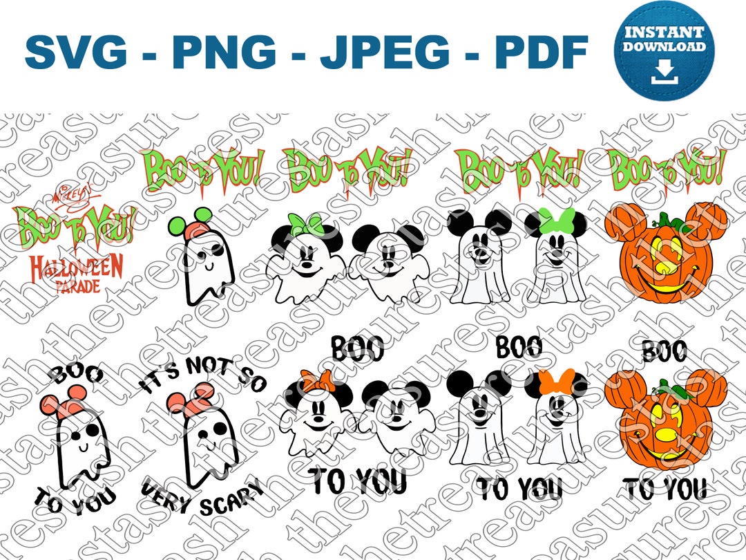 Mickey Boo to You Halloween Bundle SVG Mickey Halloween PNG Mickey's ...