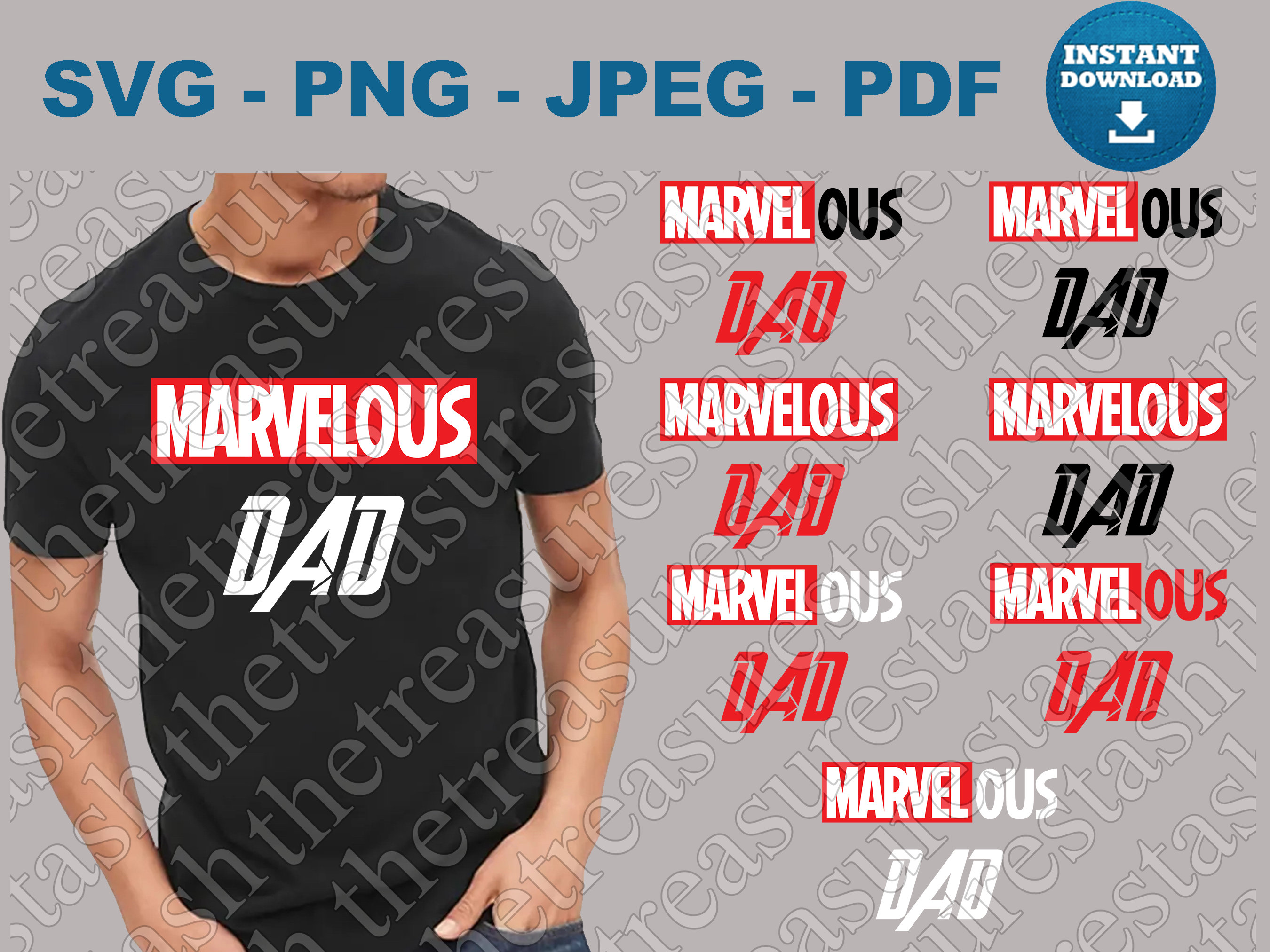 Marvelous Dad Bundle Marvelous SVG Marvelous PNG Marvelous Jpeg ...