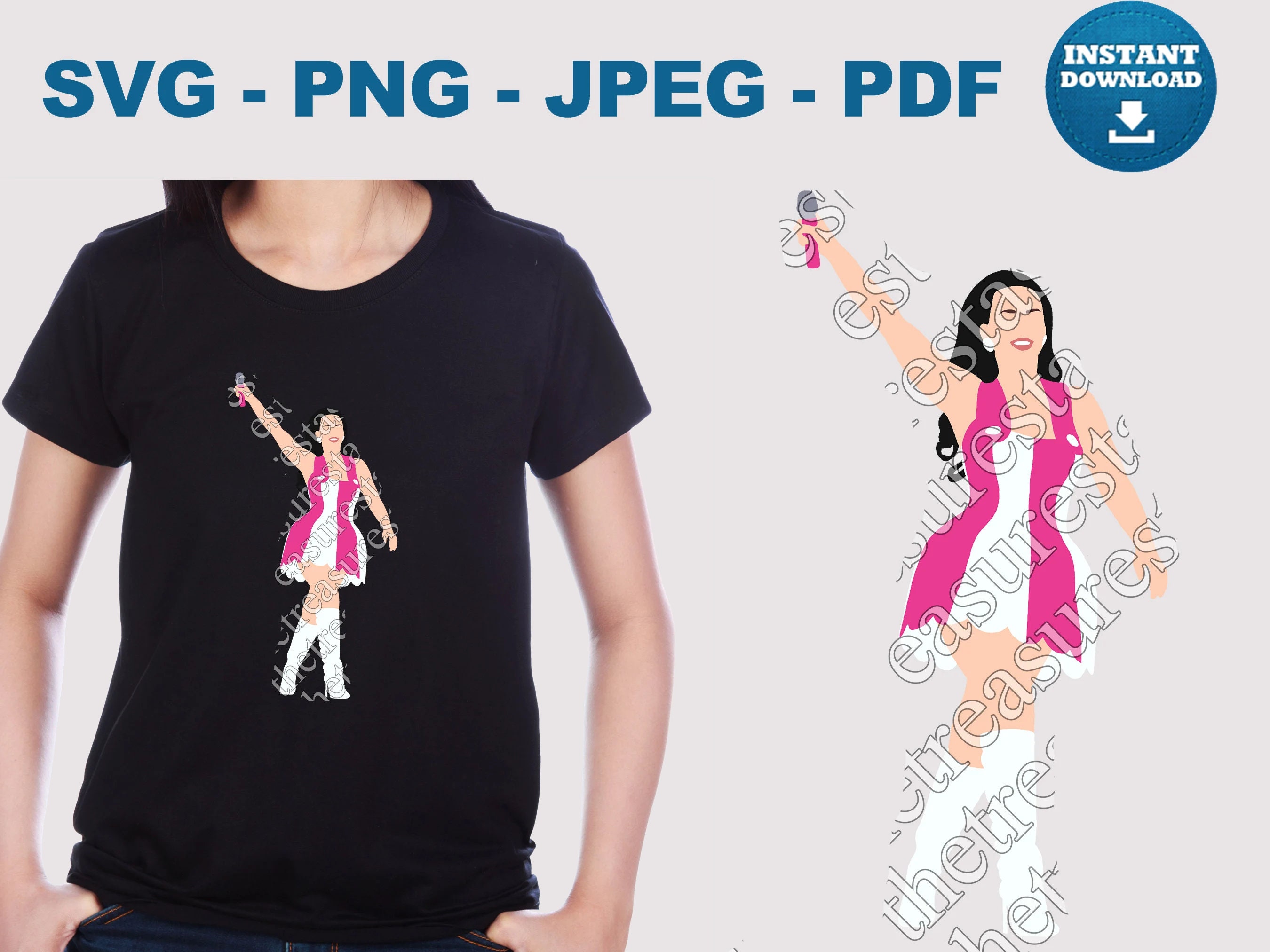 Illustrated Katy Perry Play SVG Katy Perry PNG Katy Perry JPEG Katy ...