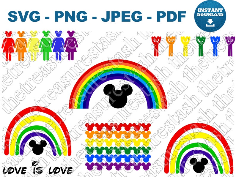 Mickey Pride Rainbow LGBTQ SVG Pride Rainbow Lgbtq PNG Pride - Etsy