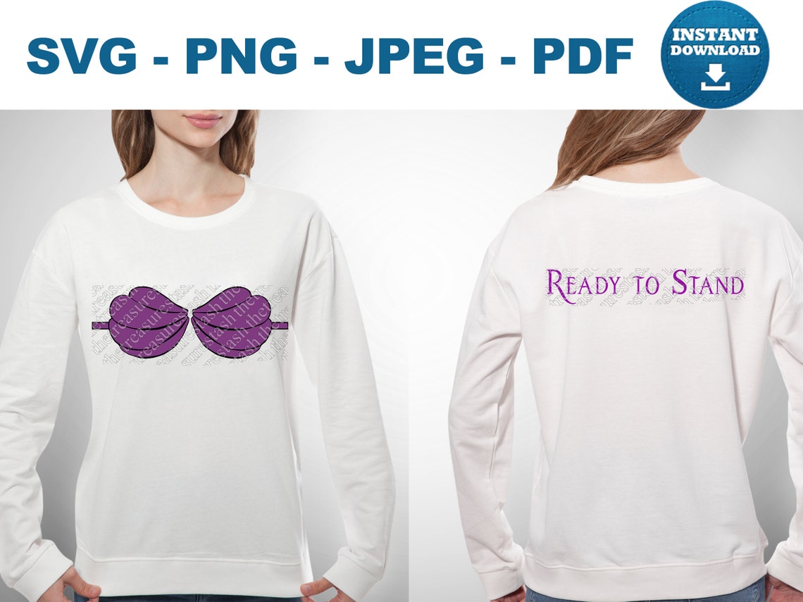 Ready to Stand Mermaid Shell Bra SVG PNG JPEG Pdf, Cricut Cut File ...