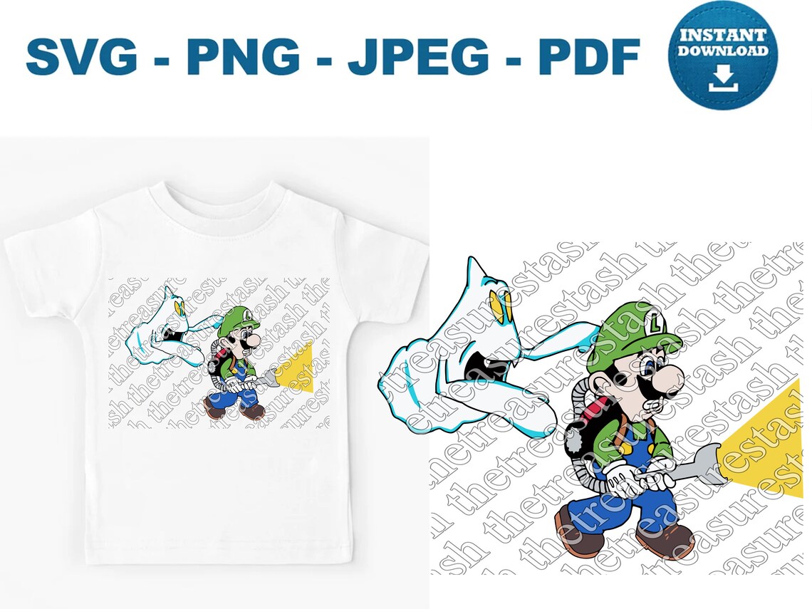 Luigi's Mansion Ghost SVG Luigi PNG Luigi JPEG Luigi Pdf Luigi Cricut ...