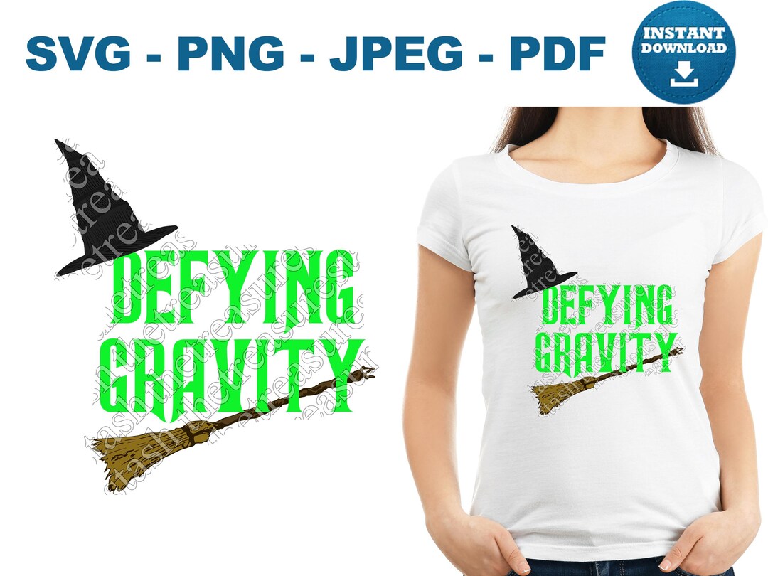 Defy Defying Gravity Elphie Witch Broom Hat Glinda Crown Wand SVG ...
