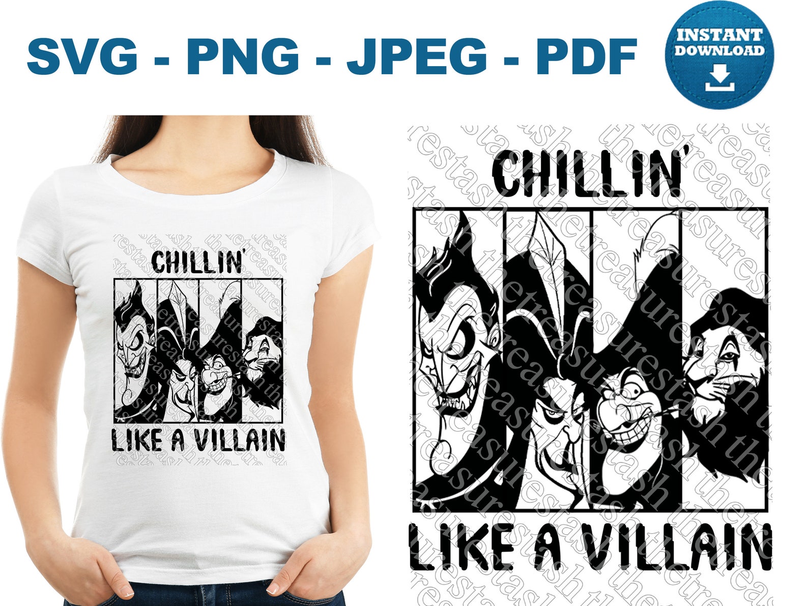 Chillin' Like A Villain SVG Villain PNG Villain JPEG Villain Pdf Bad ...