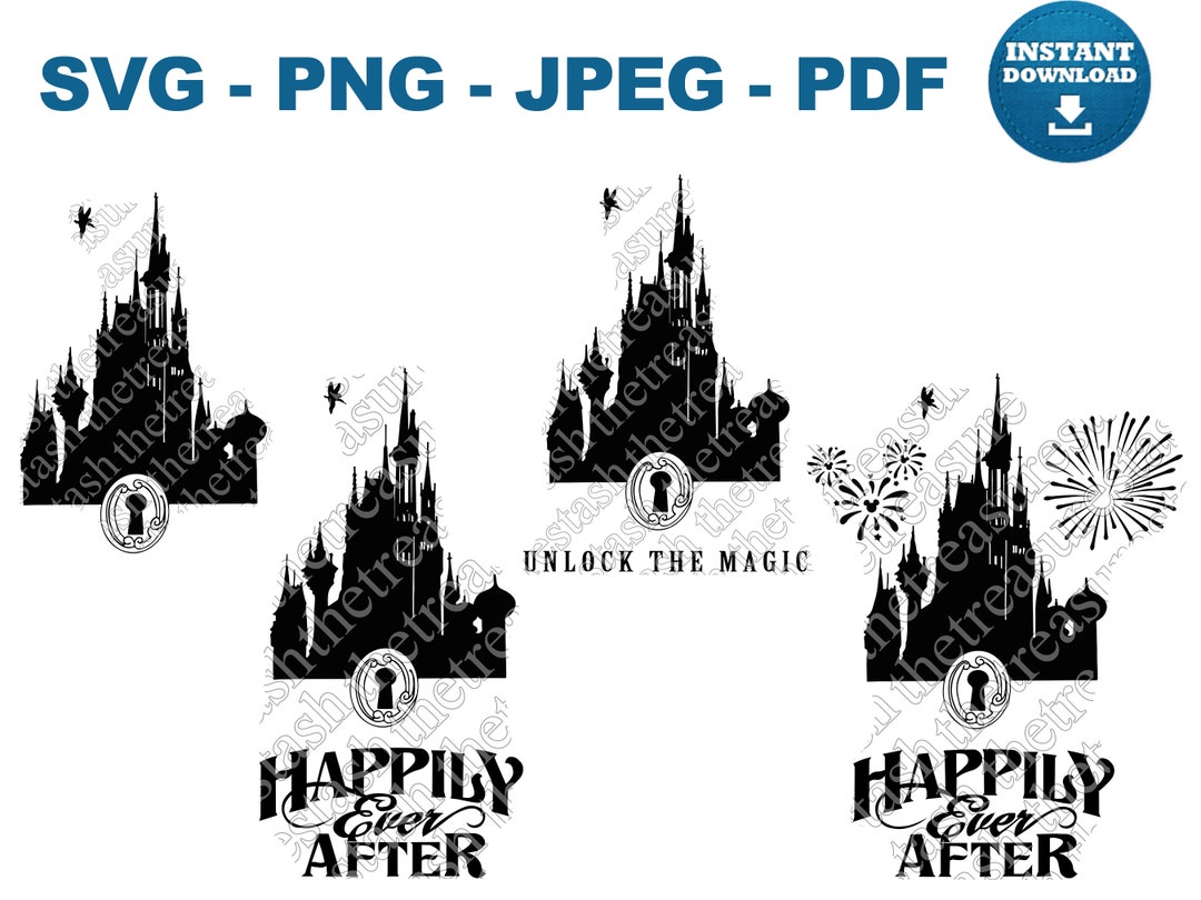 Happily Ever After SVG PNG Jpeg Pdf HEA Fireworks Cricut, Kingdom Theme ...