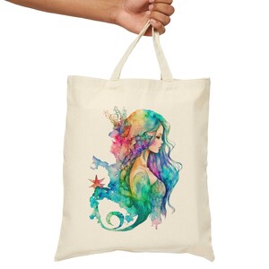 Mermaid Tote Bag Rainbow Totes Watercolor Tote Bag Pride Totes LGBTQ ...