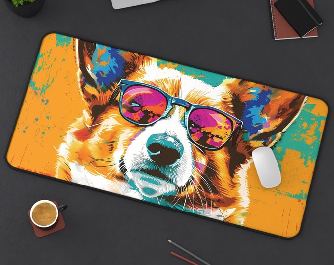 Custom Tricolor Corgi Mouse Pad / Kawaii Tri-color Corgi Dog Working ...