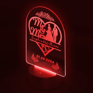 Personalized LED Light, Custom Engagement Gift, Wedding Lamp, Custom ...