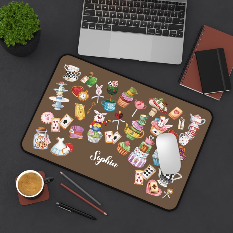 Alice in Wonderland Desk Mat, Personalized Mouse Pad, Cute Desk Mat ...