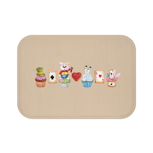 Alice in Wonderland Bath Mat, Cute Bath Mat, Rabbit Bath Mat, Bunny ...