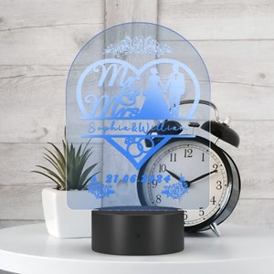 Personalized LED Light, Custom Engagement Gift, Wedding Lamp, Custom ...