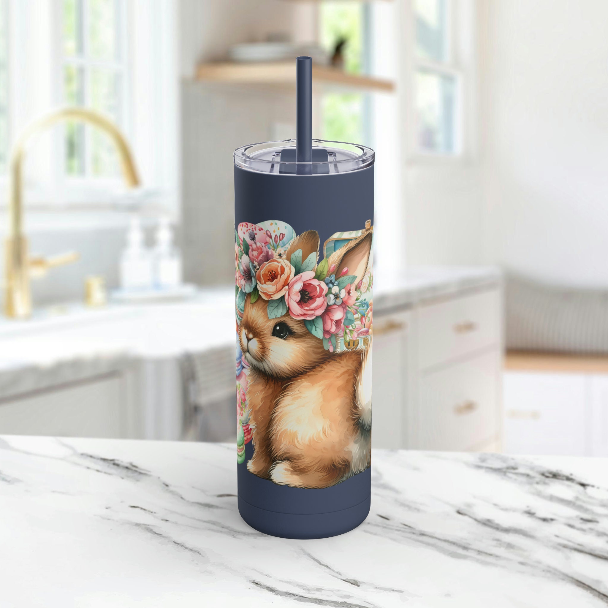 Bunny Tumbler, Rabbit Skinny Matte Tumbler, Easter Bunny Mug, Cute ...