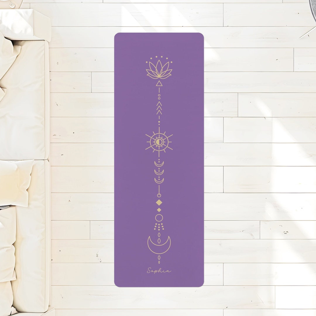 Lotus Yoga Mat Personalized Gym Mat Custom Name Yoga Mat Customized ...