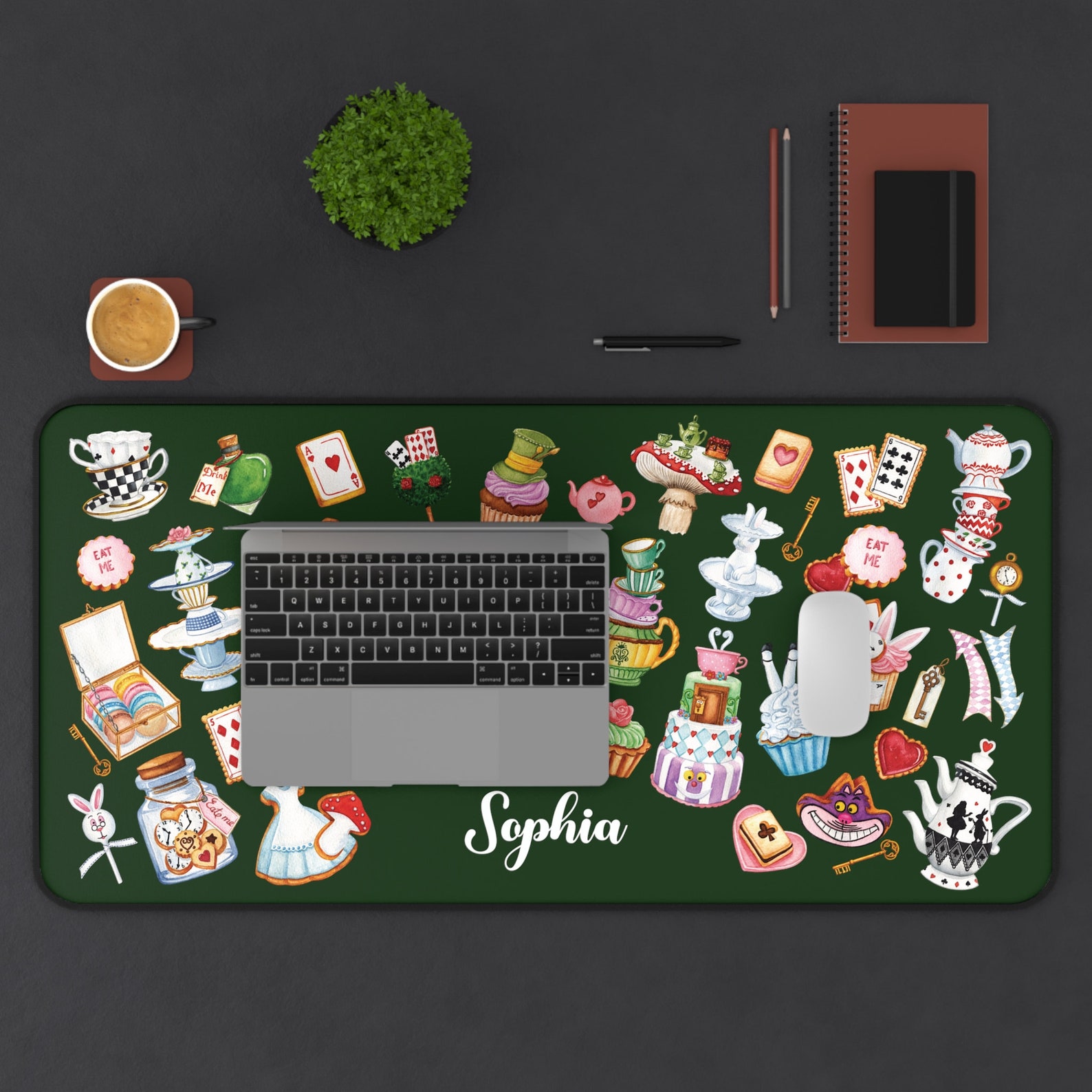 Alice in Wonderland Desk Mat, Personalized Mouse Pad, Cute Desk Mat ...