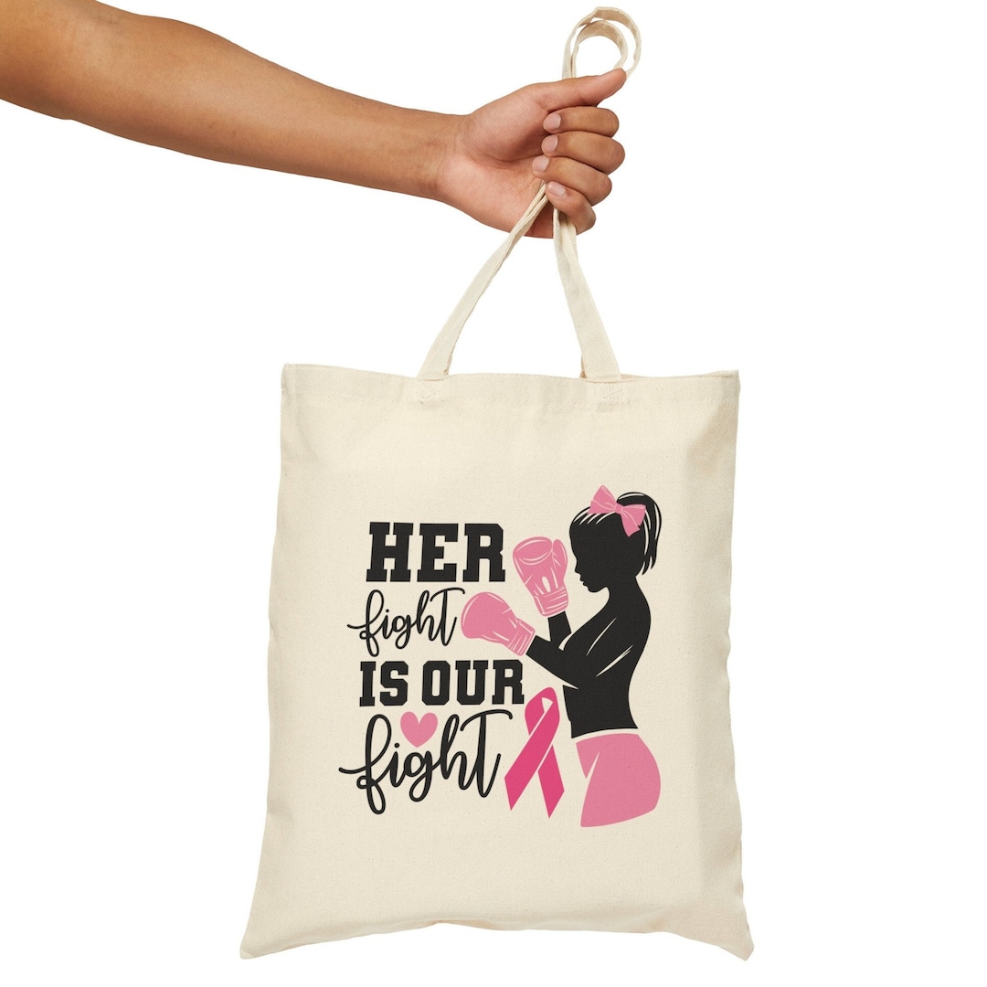Breast Cancer Tote Bag Pink Ribbon Totes Cancer Fighter Gift Breast ...