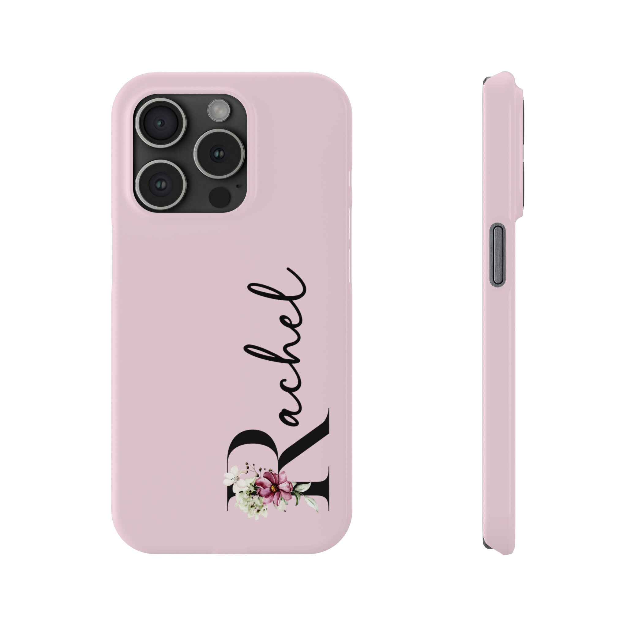 Personalized Iphone15 Case, Monogram Custom iPhone 15 Pro, Flower ...