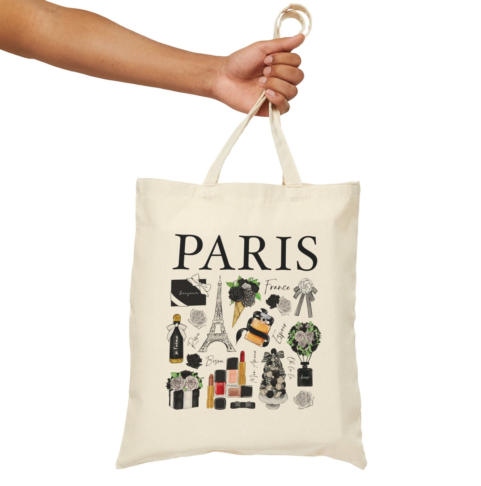 Paris Tote Bag, France Totes, Paris Travel to France Gifts, Eiffel ...