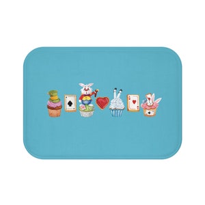 Alice in Wonderland Bath Mat, Cute Bath Mat, Rabbit Bath Mat, Bunny ...