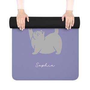 Personalized Cat Yoga Mat Name Yoga Mat Custom Name Cute Yoga Mat ...