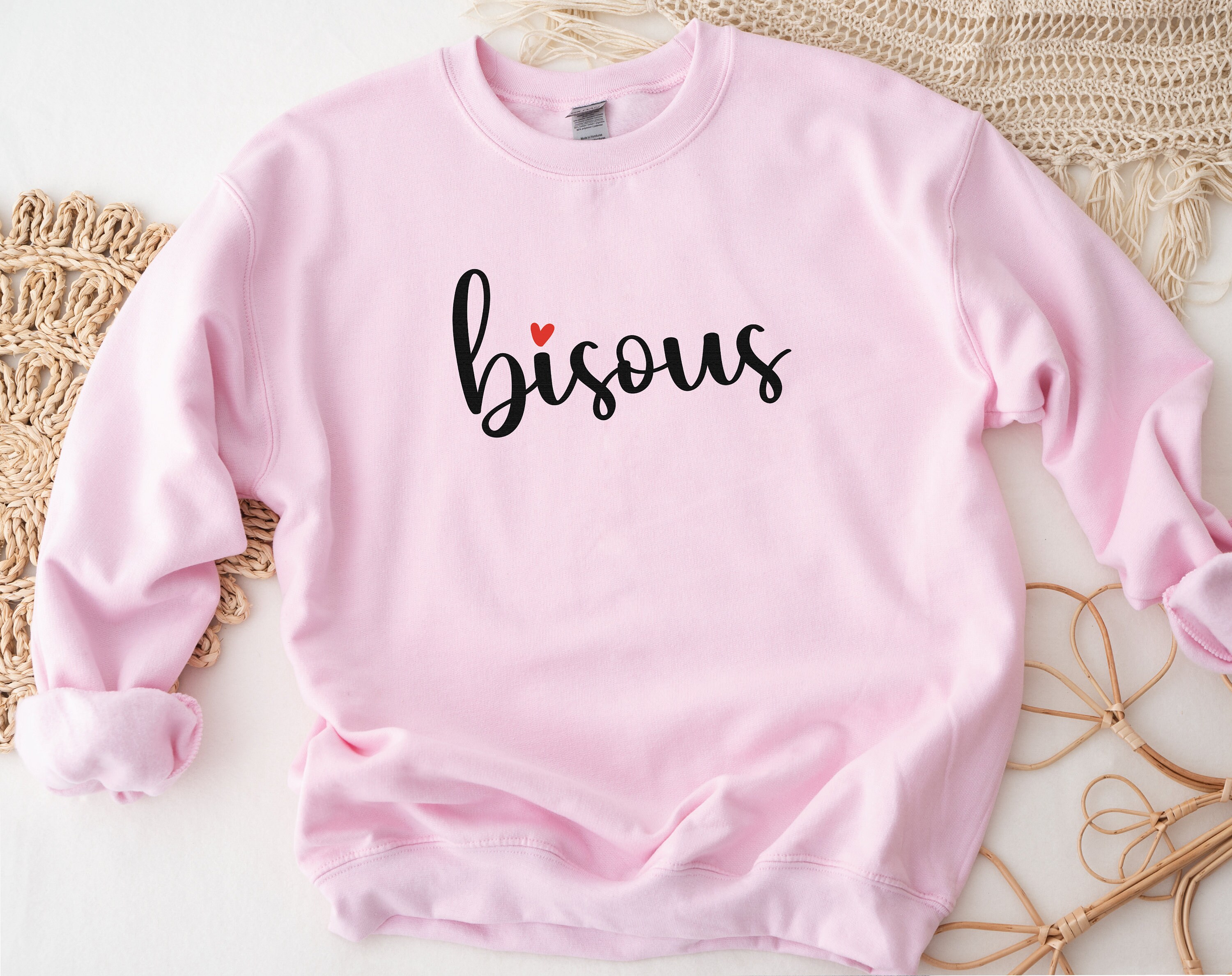 Bisous Shirt, French Saying Sweatshirt, Kiss Sweater, Paris Travel Gift for Women, France Lover ...