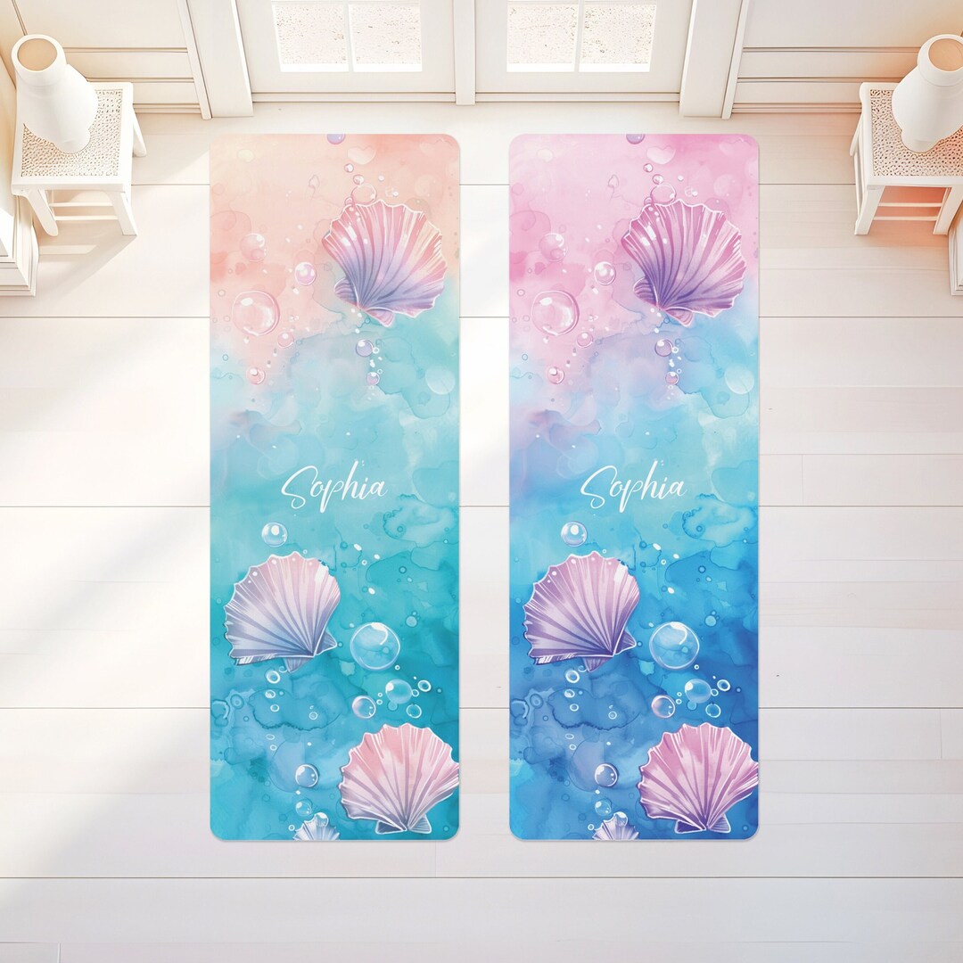 Yoga Mat, Ocean Gym Mat, Customized Pirates Gift, Watercolor Yoga Mats ...