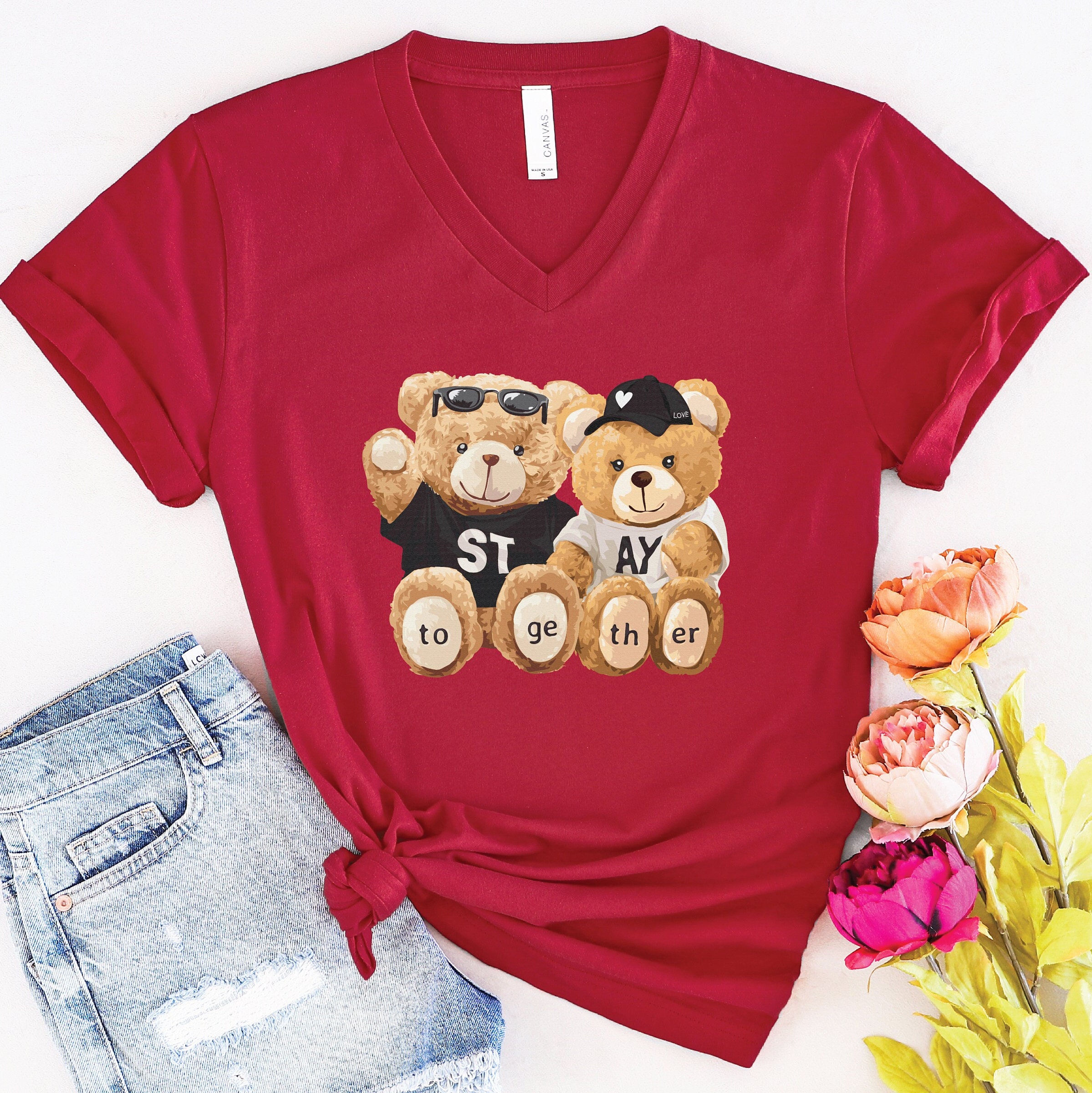 Teddy Bear Shirt, Bear Tshirt, Family Matching Tee, Cute Bear T-shirt ...